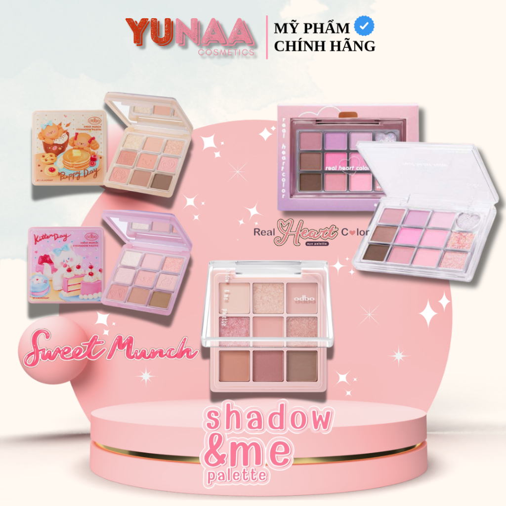 [Y267] Bảng Phấn Mắt ODBO - SWEET MUNCH / REAL HEART / SHADOW & ME - EYESHADOW PALETTE - 9 Ô ...