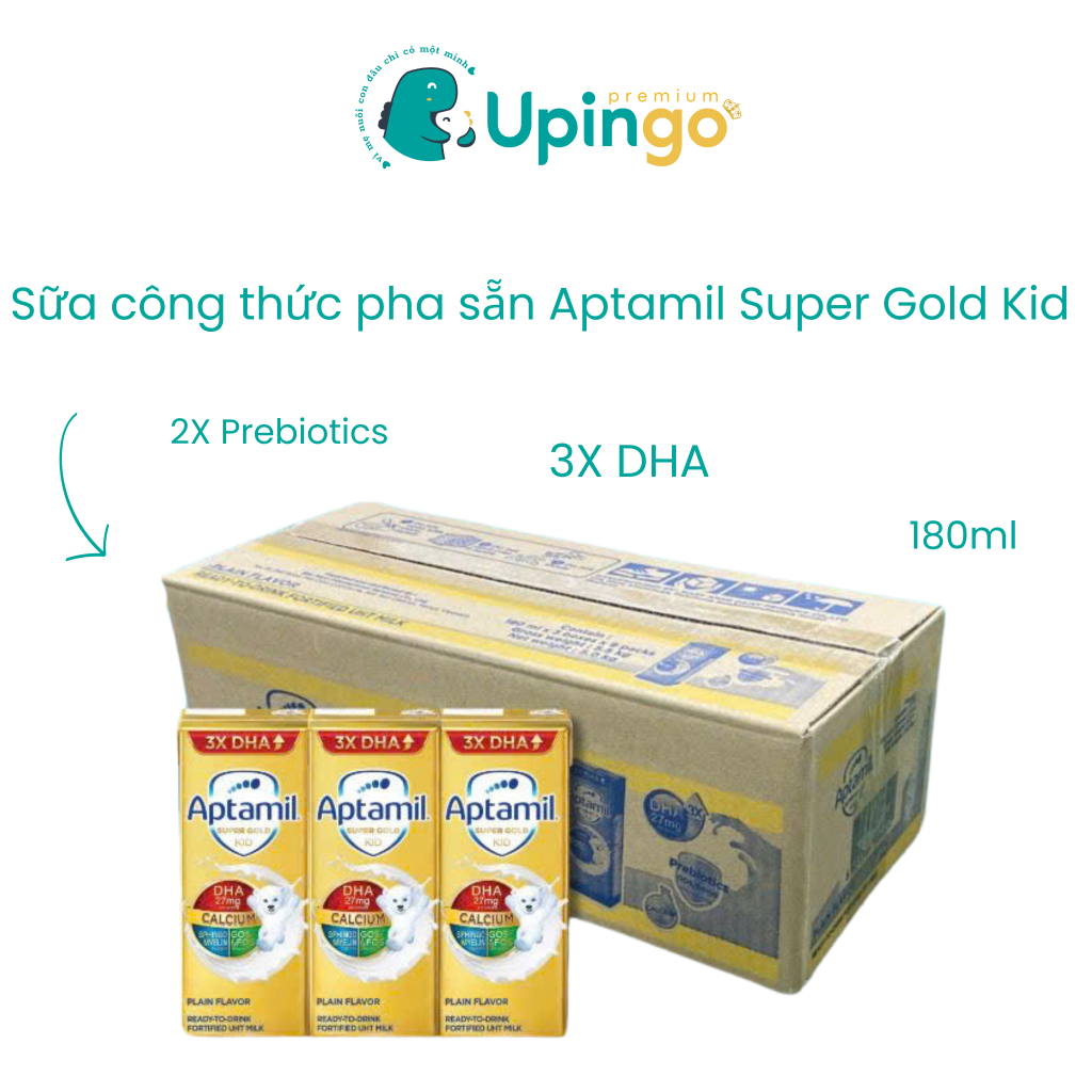 [Date 3/2025] Sữa công thức pha sẵn Aptamil Super Gold Kid 180ml 3X DHA Aptakid (thùng 27 hộp ...