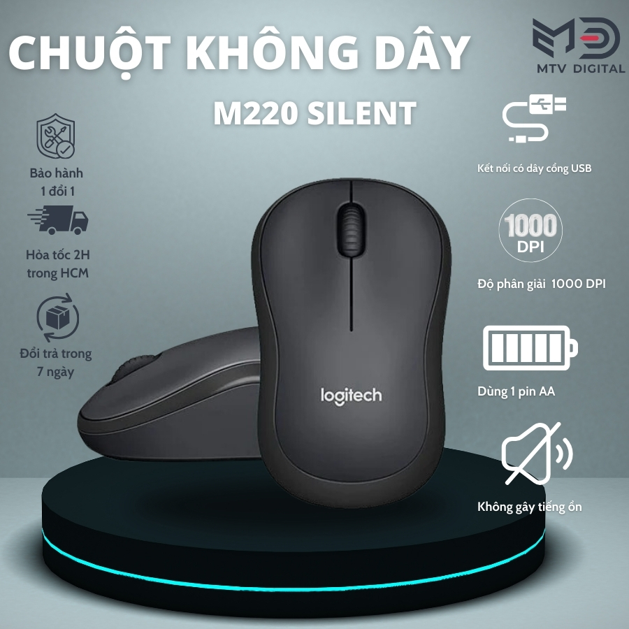 huột Không Dây Logitech M220 Silent Độ Nhạy Cao Giảm Tiếng Ồn Dùng Cho ...
