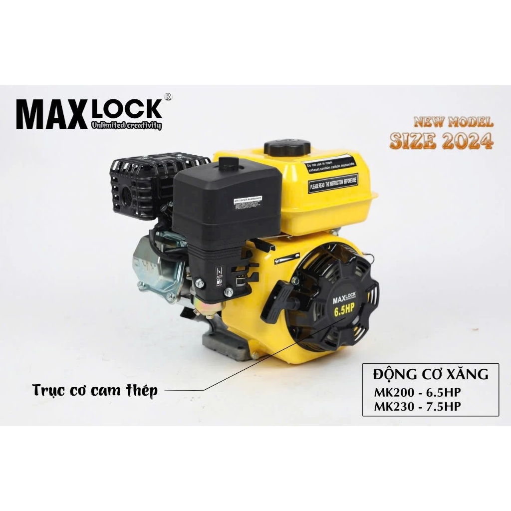 Máy nổ chạy xăng Maxlock bánh cam thép. Bảo hành 12 tháng | Shopee Việt Nam