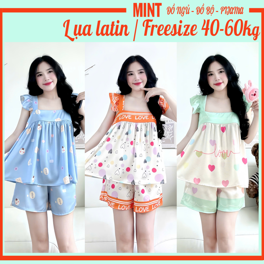 Đồ bộ nữ, đồ ngủ cánh tiên lụa latin loại 1 cao cấp CC01 Freesize 40-60kg | Shopee Việt Nam
