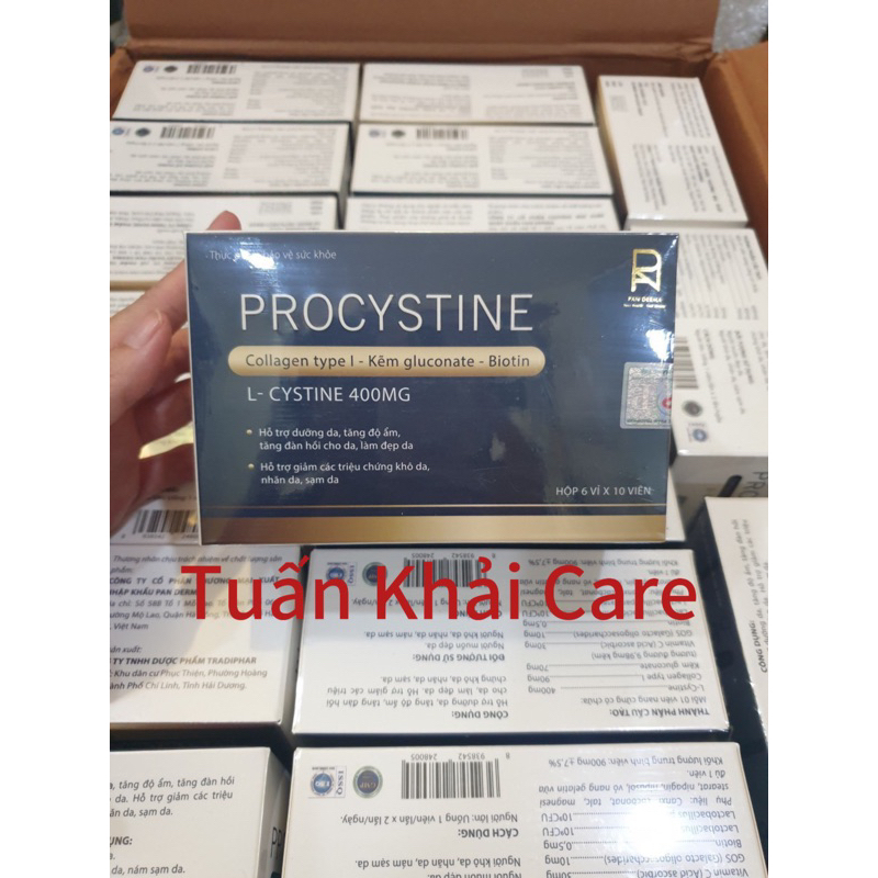 Chính Hãng] Viên uống giảm mụn trắng da Procystine hộp 60 viên | Shopee ...