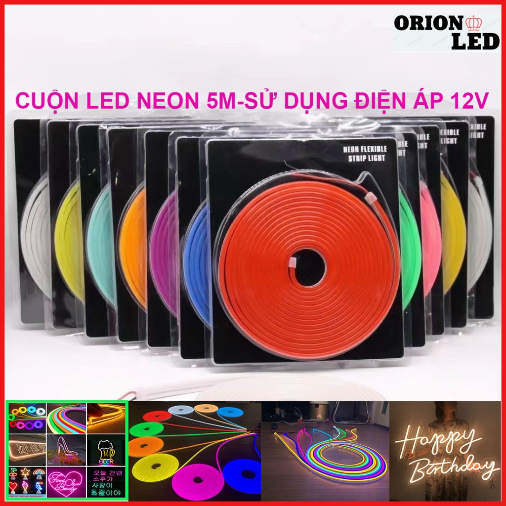 Cuộn LED Leon 5m mét đèn LED neon 12v uốn chữ quảng cáo, trang trí ...