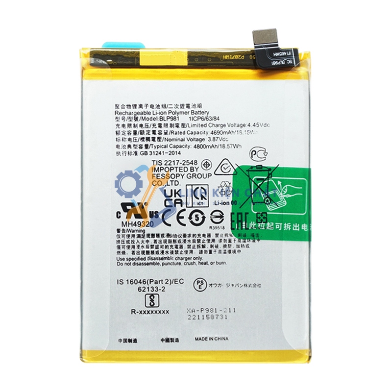 Pin dành cho điện thoại Oppo BLP981 / Reno8 T 5G / Reno 8T / Reno8T ...