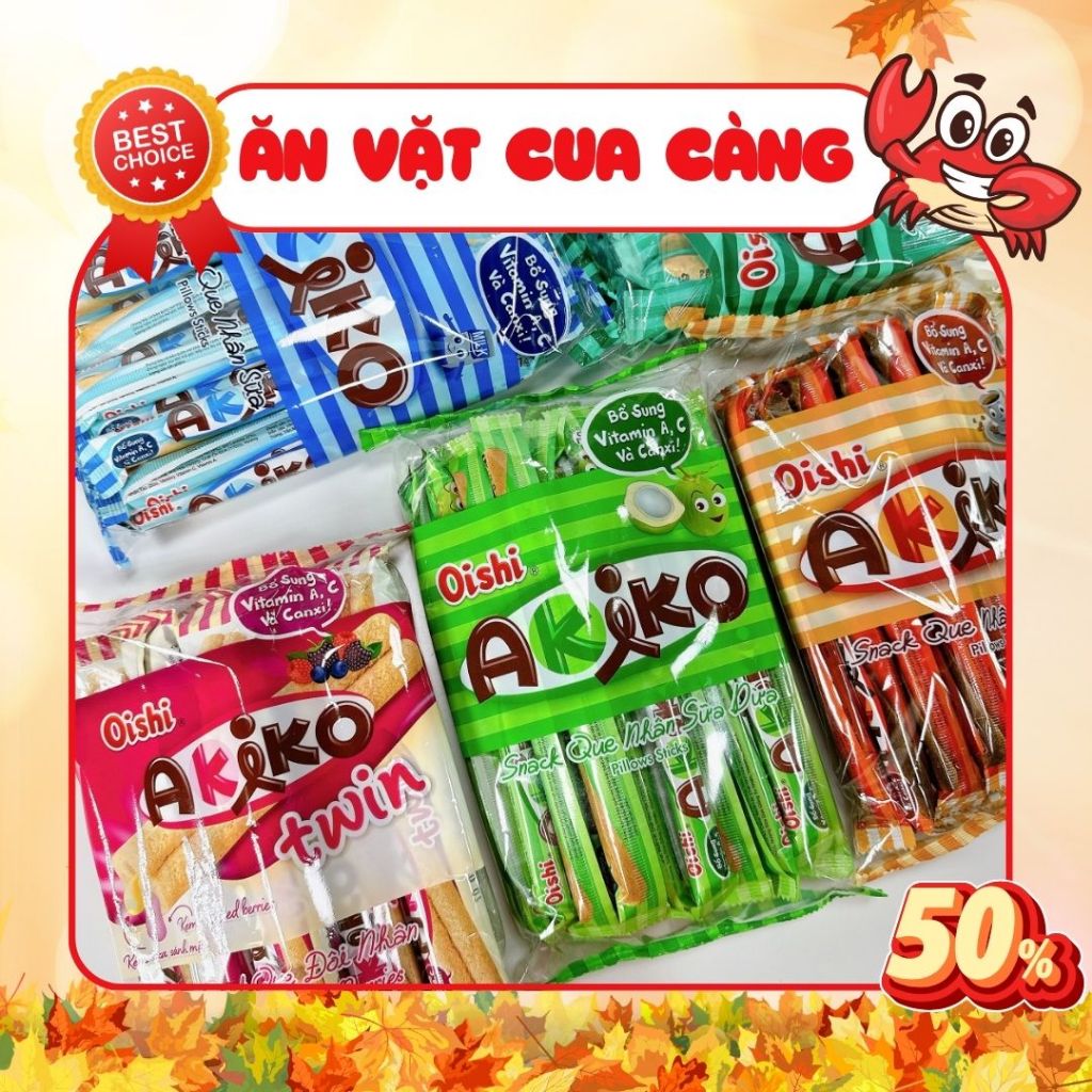 Bánh Snack Que Akiko đủ các vị gói 20 que/8g, Snack Que Nhân Đủ Vị ...