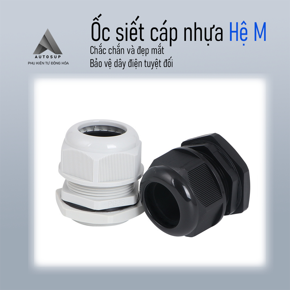 Combo 5 cái Ốc Siết Cáp Nhựa Hệ M, Cút Siết Cáp M12 M16 M18 M20 M22 M25 ...