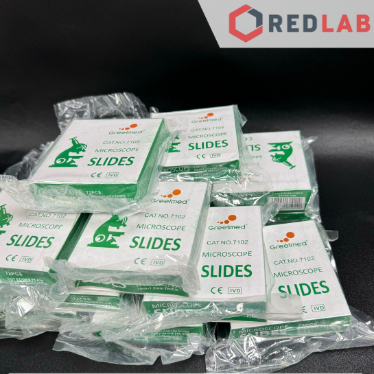 Lam kính hiển vi GREETMED trơn 7102 / nhám 7105 dày 1-1.2mm (hộp 72 cái ...