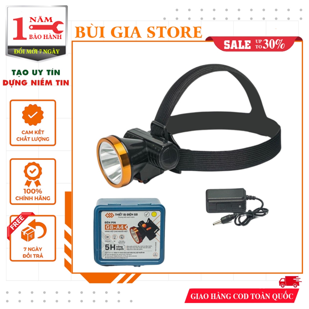 Đèn Pin Sạc đeo đầu G8 A4 3w Shopee Việt Nam