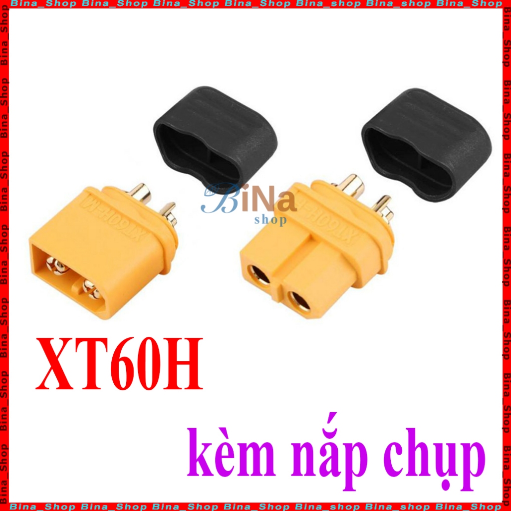 Jack XT60H Amass 60A kèm nắp chụp, Jack pin Lipo XT60 đực/cái (tự chọn) | Shopee Việt Nam