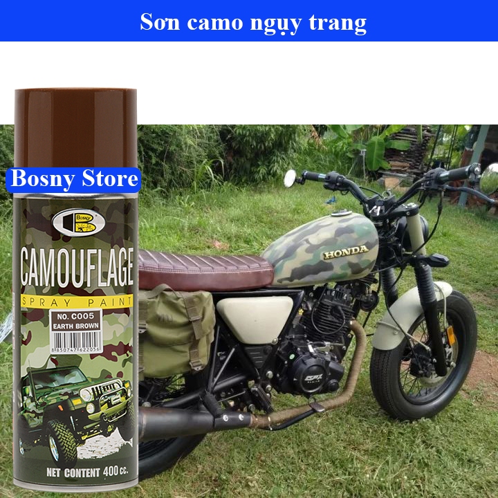 Sơn xịt màu lính - sơn xịt camo - sơn màu quân đội Camouflage Bosny dung tich 400ml | Shopee ...