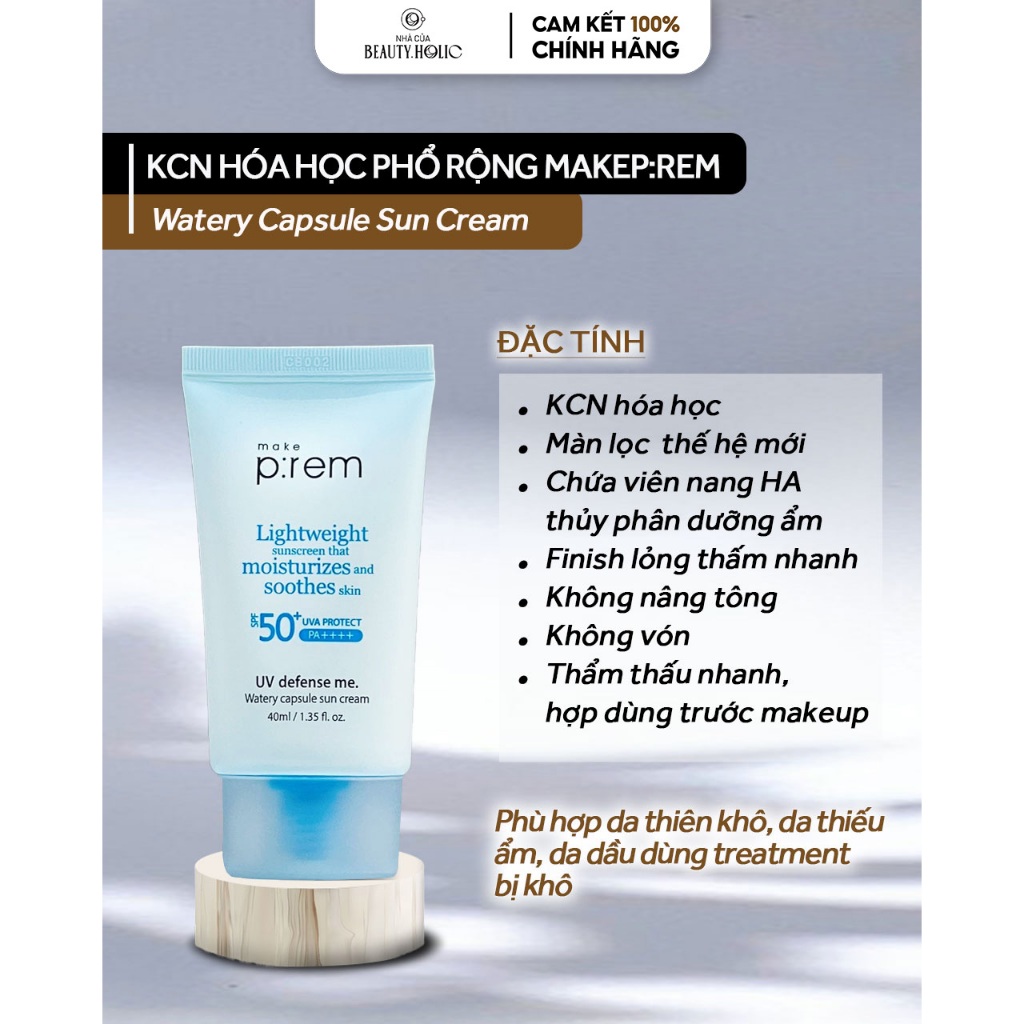 [OLIVEYOUNG] Kem chống nắng hóa học MAKEPREM UV DEFENSE ME WATERY CAPSULE SUN CREAM | Shopee ...