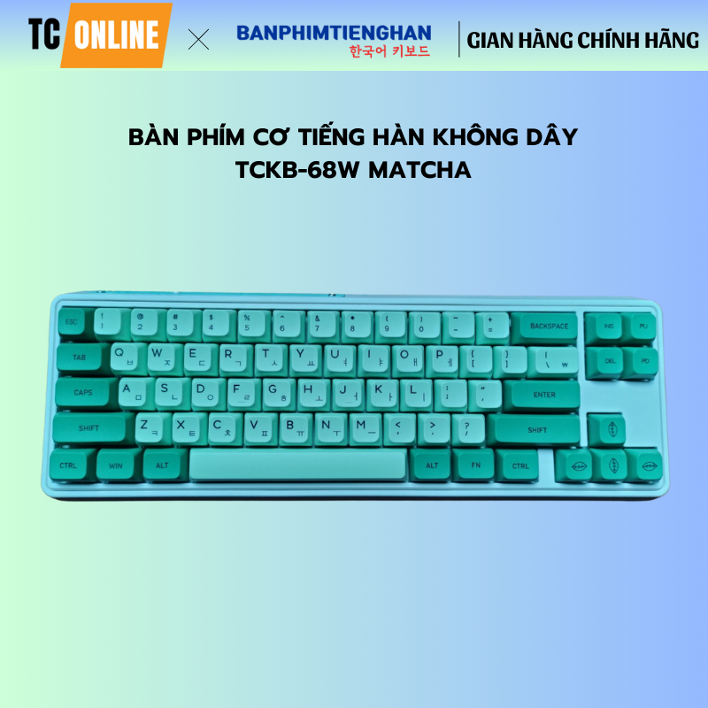 Bàn phím tiếng Hàn cơ không dây TCKB-68w Matcha | Shopee Việt Nam