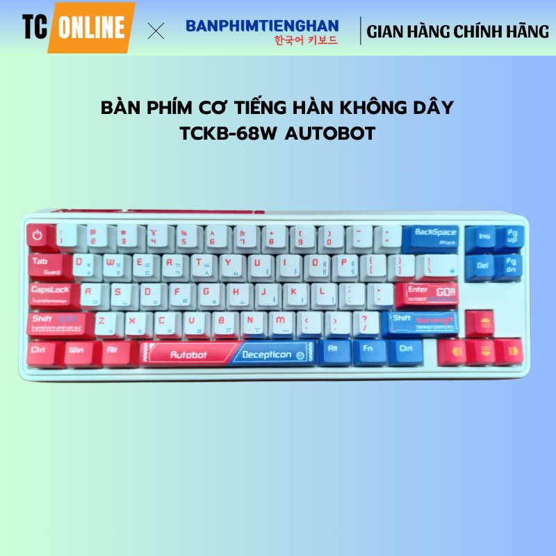 Bàn phím tiếng Hàn cơ không dây TCKB-68w Autobot | Shopee Việt Nam