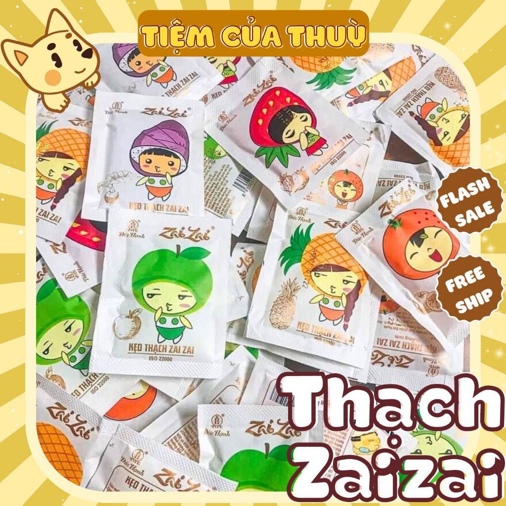 500G Kẹo Thạch Zai Zai Hương Vị Trái Cây, Thạch Rau Câu 6 hương vị giải ...