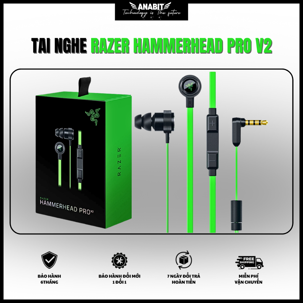 Tai nghe Razer hammerhead pro v2, có Mic, Âm thanh chân thực, lựa chọn ...