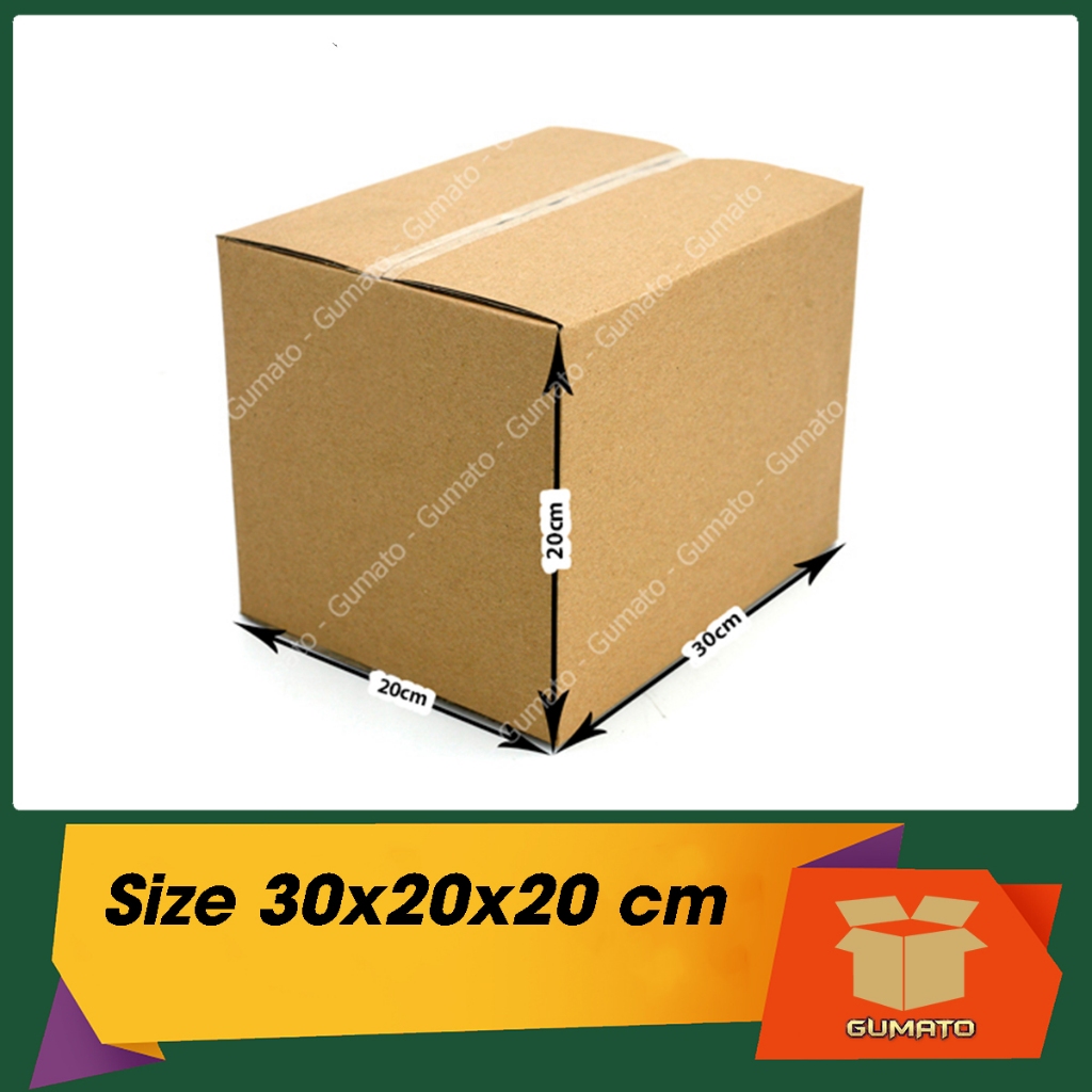 Size 30x20x20 cm, hộp giấy thùng carton gói hàng tại Gumato (Mã số P84 ...