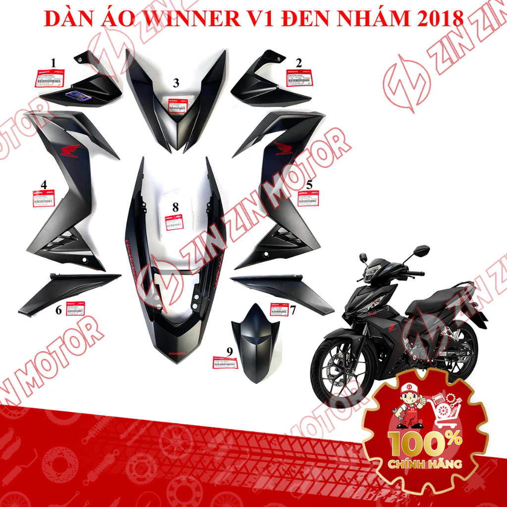 Dàn Áo Winner V1 Đen Nhám 2018, RS150 V1 V2 Phiên Bản Cao Cấp Chính ...