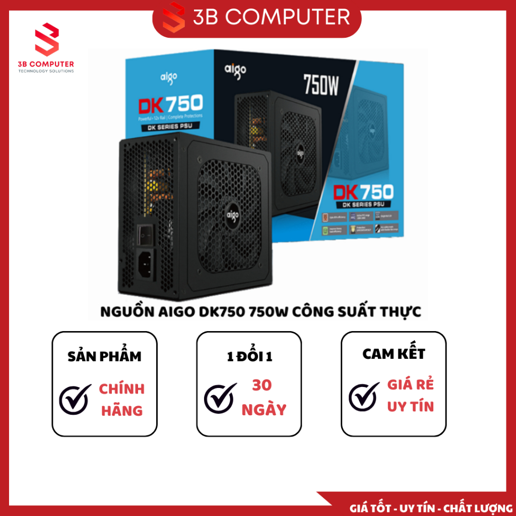 NGUỒN MÁY TÍNH AIGO DK750W CK500 CK350 500W 350W CÔNG SUẤT THỰC ...