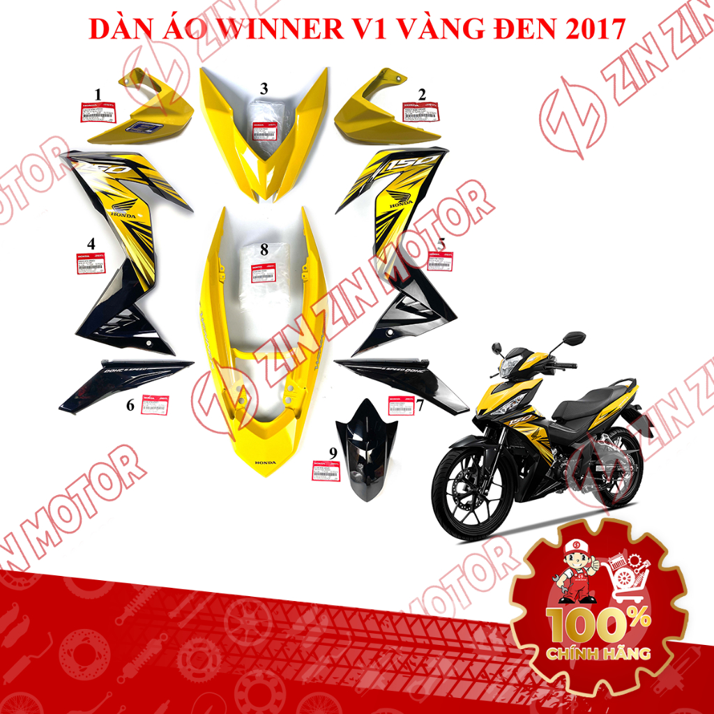 Dàn Áo Winner V1 Vàng Đen 2017, RS150 V1 V2 Phiên Bản Thể Thao Chính ...
