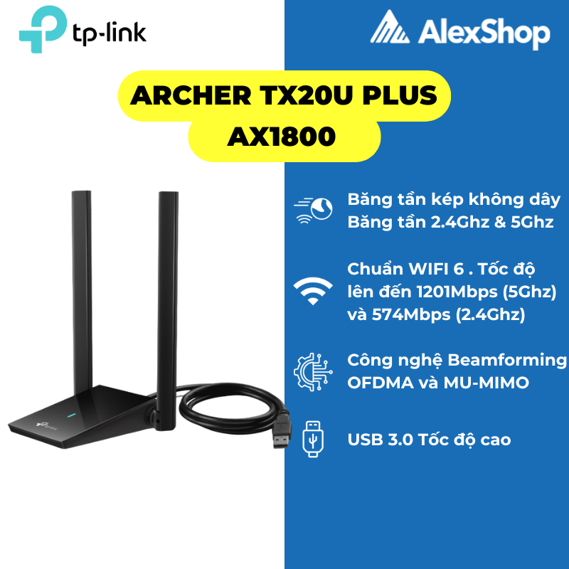 USB Wifi 6 TP-Link Archer TX50UH/ TX20U / TX20U PLUS / TX20U NANO Băng ...
