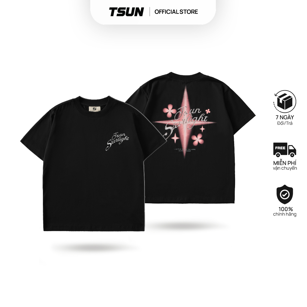 Áo Thun TSUN Starlight Tee - Đen - [UNISEX] - In - Nam/Nữ - Streetwear ...