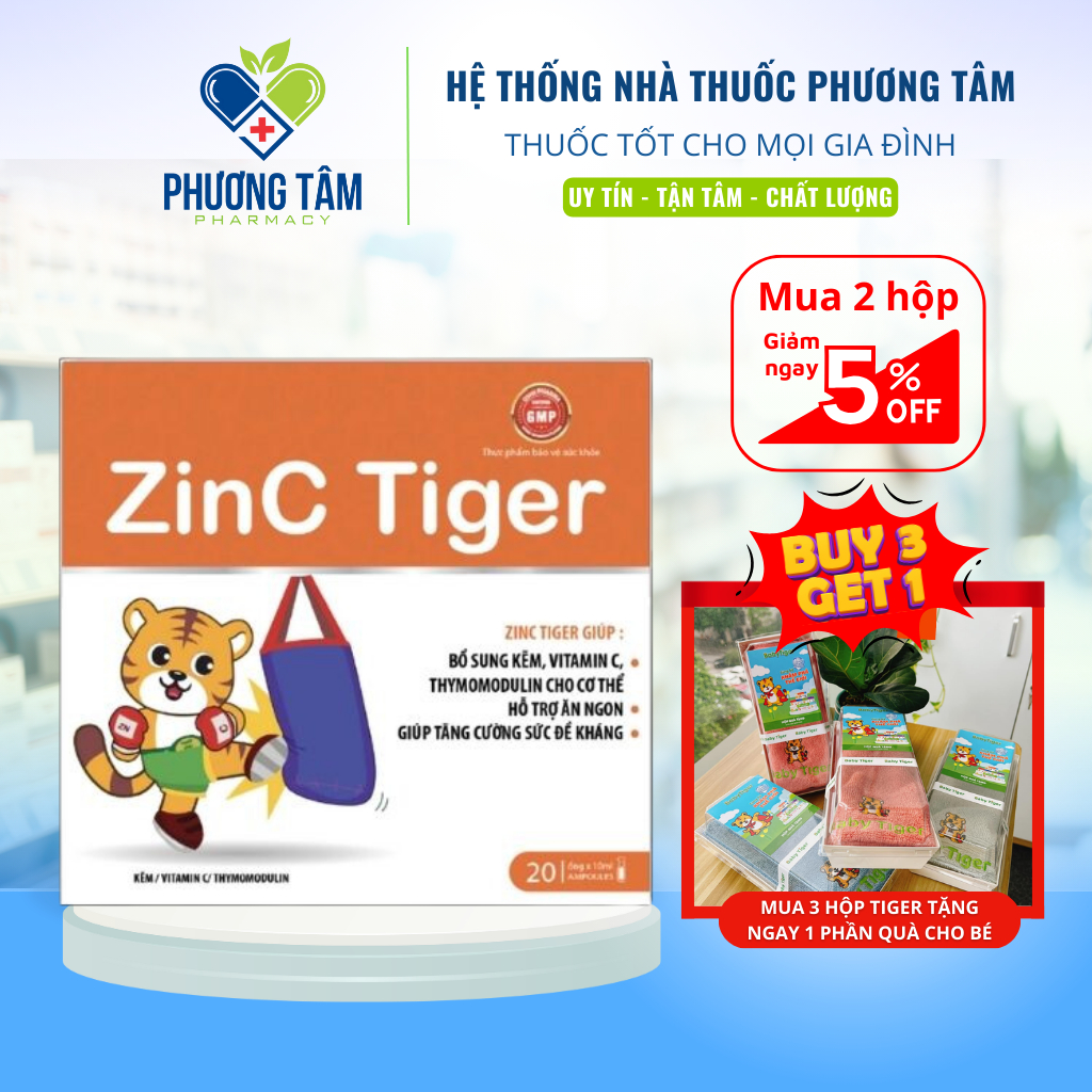 Siro Tiger Zinc bổ sung kẽm, vitamin C, thymomodulin giúp bé ăn ngon ...