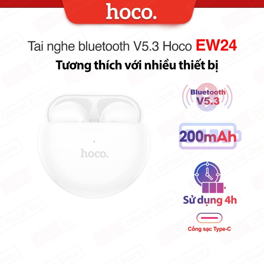 Tai nghe Bluetooth V5.3 Hoco EW24 pin 200mAh âm thanh Hi-Fi , thời gian ...