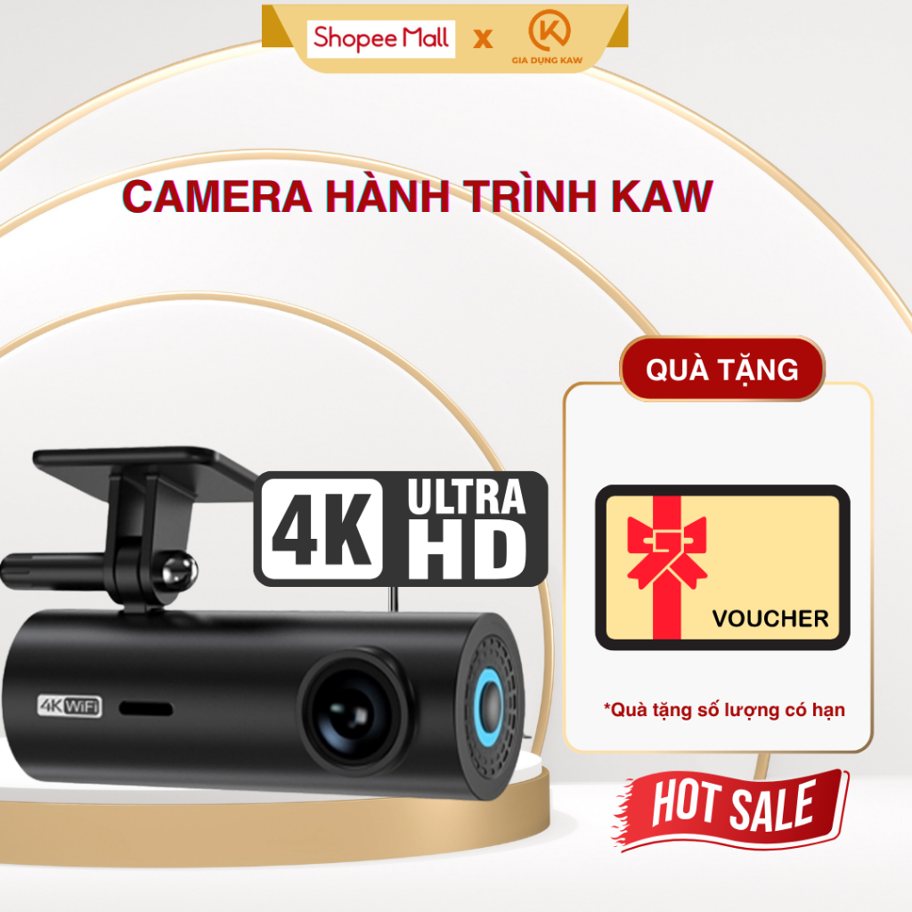 Camera hành trình KAW 4K WiFi không màn hình 2160P HD tầm nhìn ban đêm ...