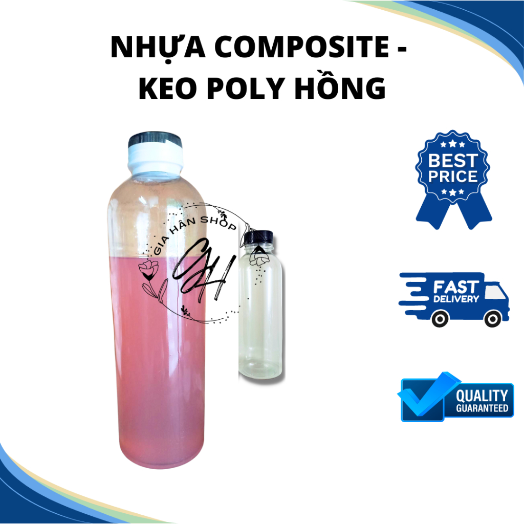 Bộ 1kg nhựa composite - Keo Polyester resin (tặng 20gr xúc tác ...