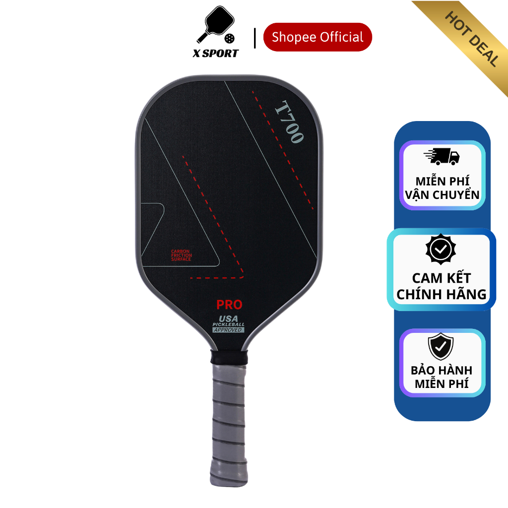 Vợt Pickleball T700 Pro công thủ toàn diện, thiết kế rỗng tiêu chuẩn USAPA chất lượng cao Pitado ...
