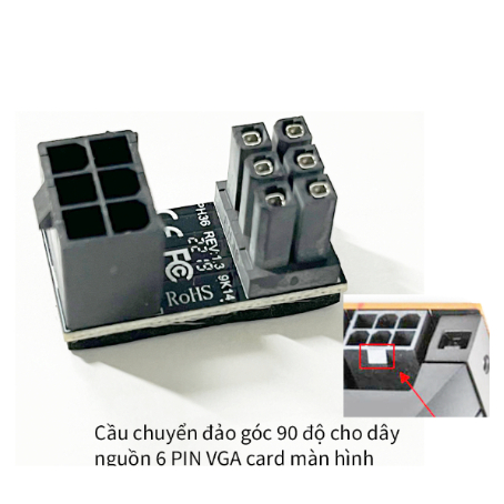 Cầu chuyển đảo góc 90 độ cho dây nguồn 6 PIN VGA card màn hình PH36 ...