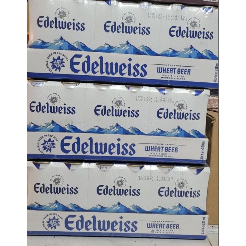 Thùng 24 lon bia tuyết Edelweiss 330ml | Shopee Việt Nam