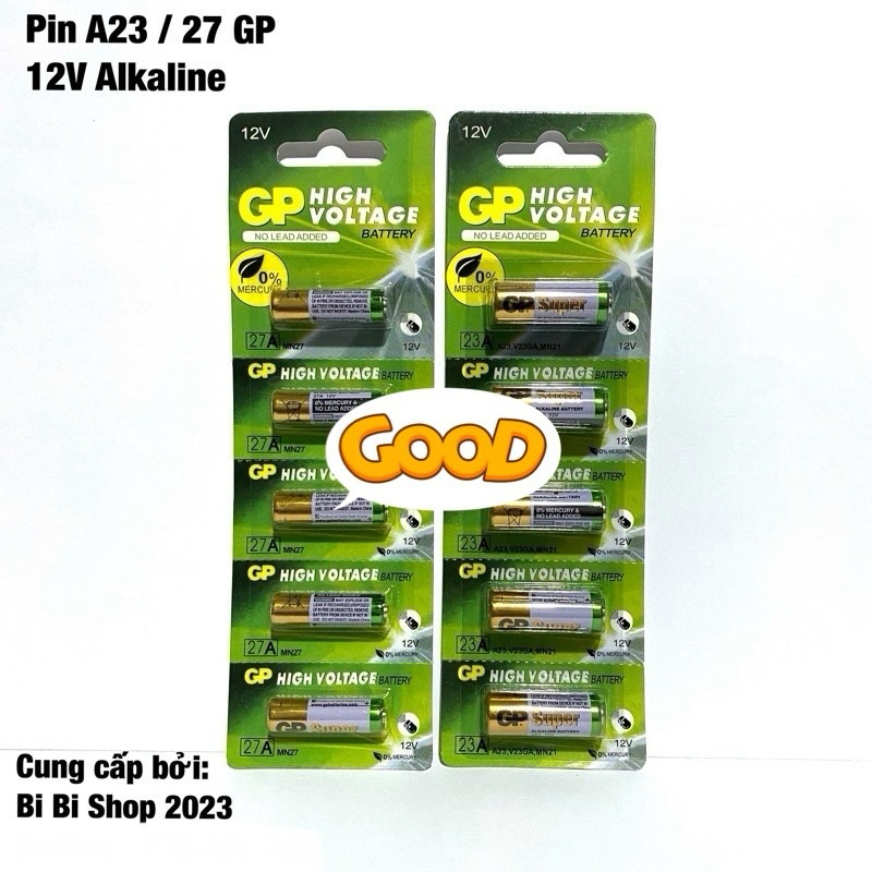 Pin A23 / A27 GP Dùng Cho Điều Khiển Quạt, Cửa Cuốn, Chuông Cửa High ...