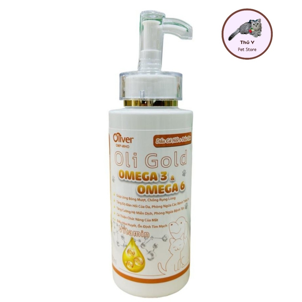 Chai 100ml - Dầu cá hồi và dầu tôm Oliver cho chó mèo chứa OMEGA 3 & OMEGA 6 | Shopee Việt Nam