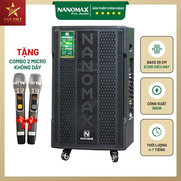 Loa Kéo Nanomax SK-12X3 Xám Bass 30cm 380w Tặng 2 Mic Chống Hú Tốt SV46 | Shopee Việt Nam