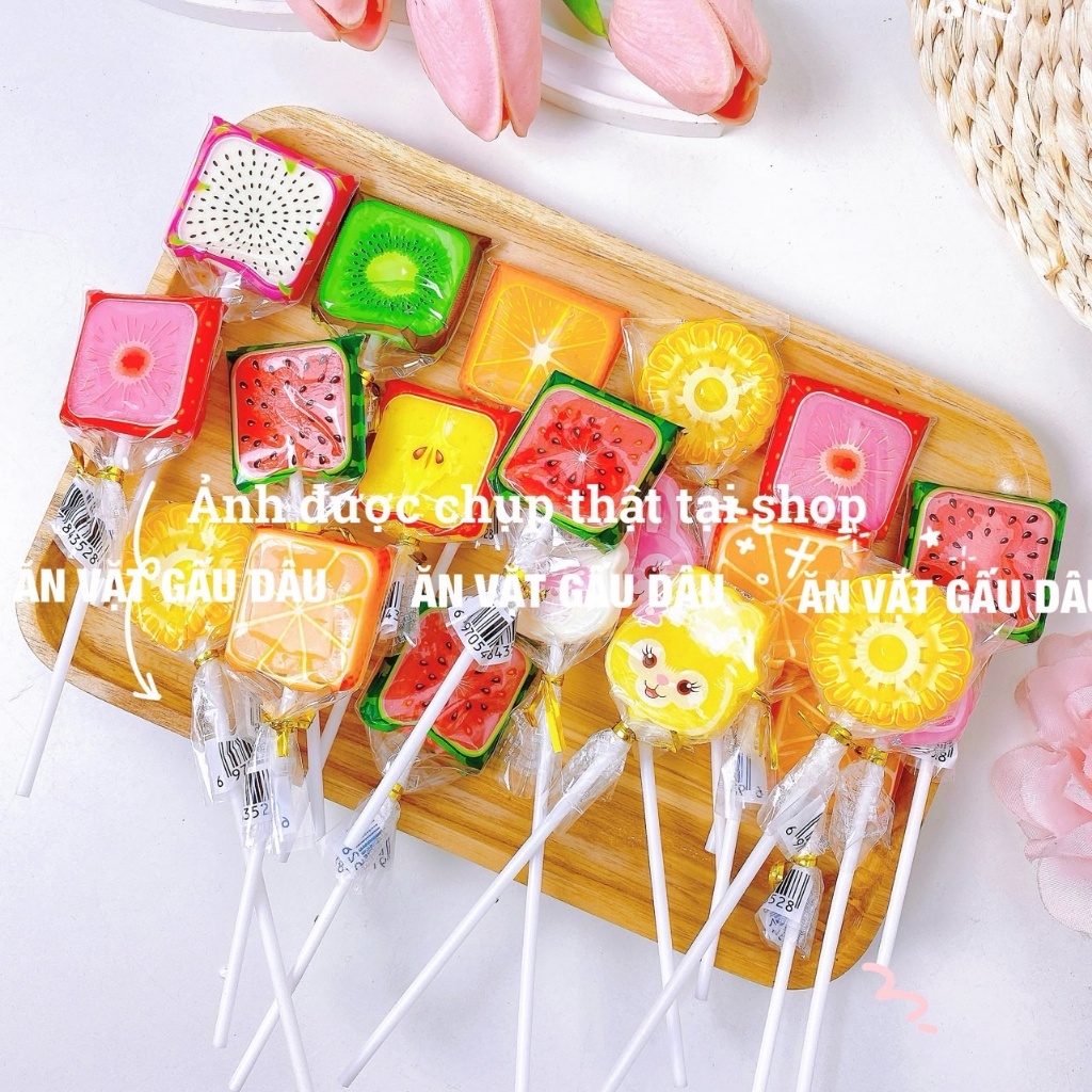 Kẹo Mút Trái Cây Mix Vị Que Lớn, Kẹo Mút Hoa Quả Dâu Tây / Việt Quất ...