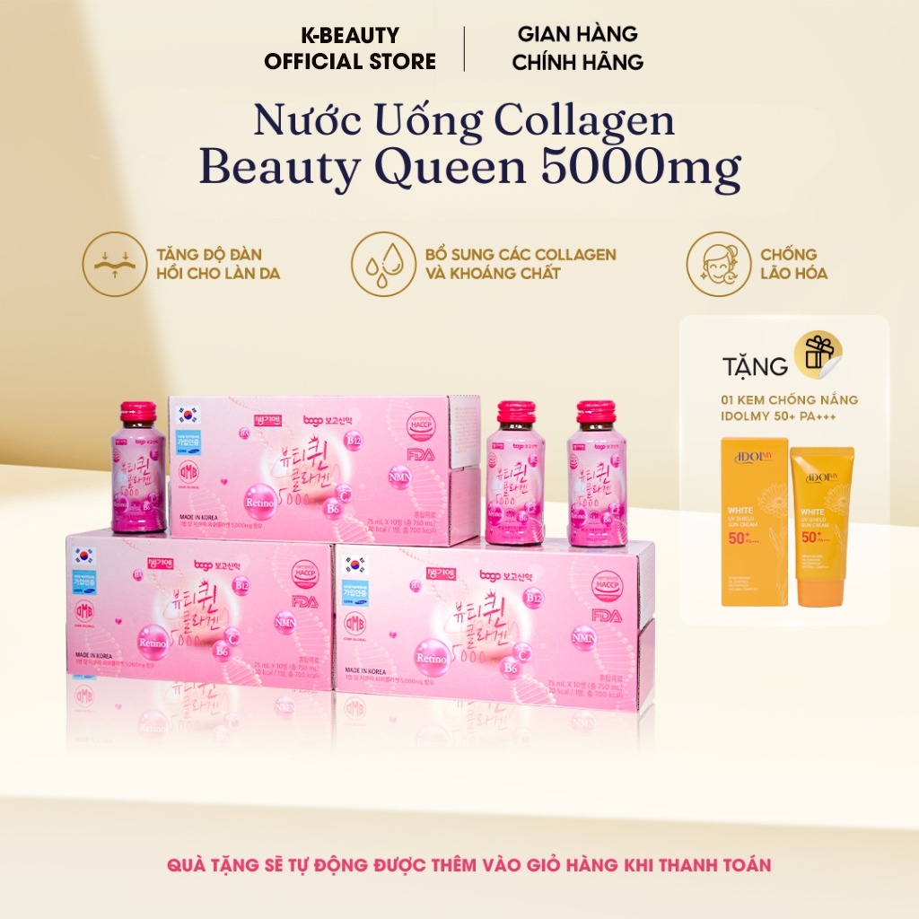 [ 2 Hộp ] Nước uống đẹp da giảm lão hóa COLLAGEN BEAUTY QUEEN 5000mg ...