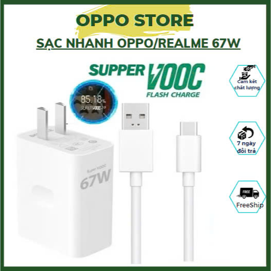 Sạc 67W Oppo,Sạc Nhanh 67W Oppo, Sạc Nhanh Super Vooc 67W Oppo/Realme ...