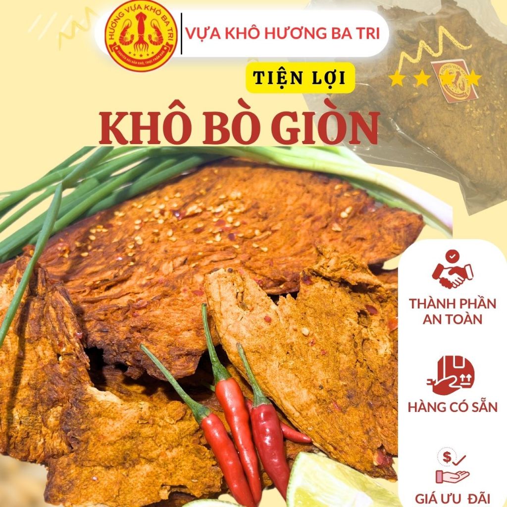 Khô Bò Nguyên Miếng Cao Cấp 1KG Hương Ba Tri, Khô Bò Mềm - Khô Bò Giòn ...