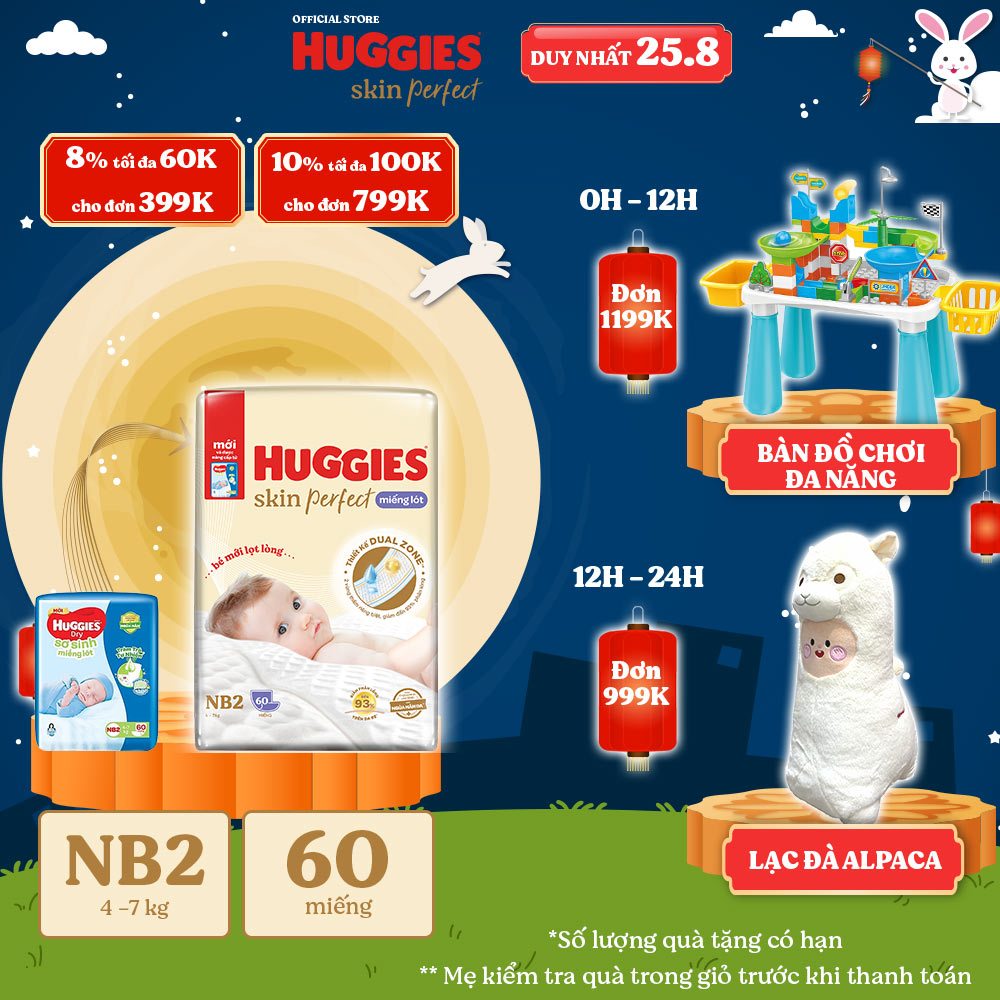 Miếng lót sơ sinh Huggies Skin Perfect NB2 60 miếng với 2 vùng thấm giảm kích ứng da | Shopee ...