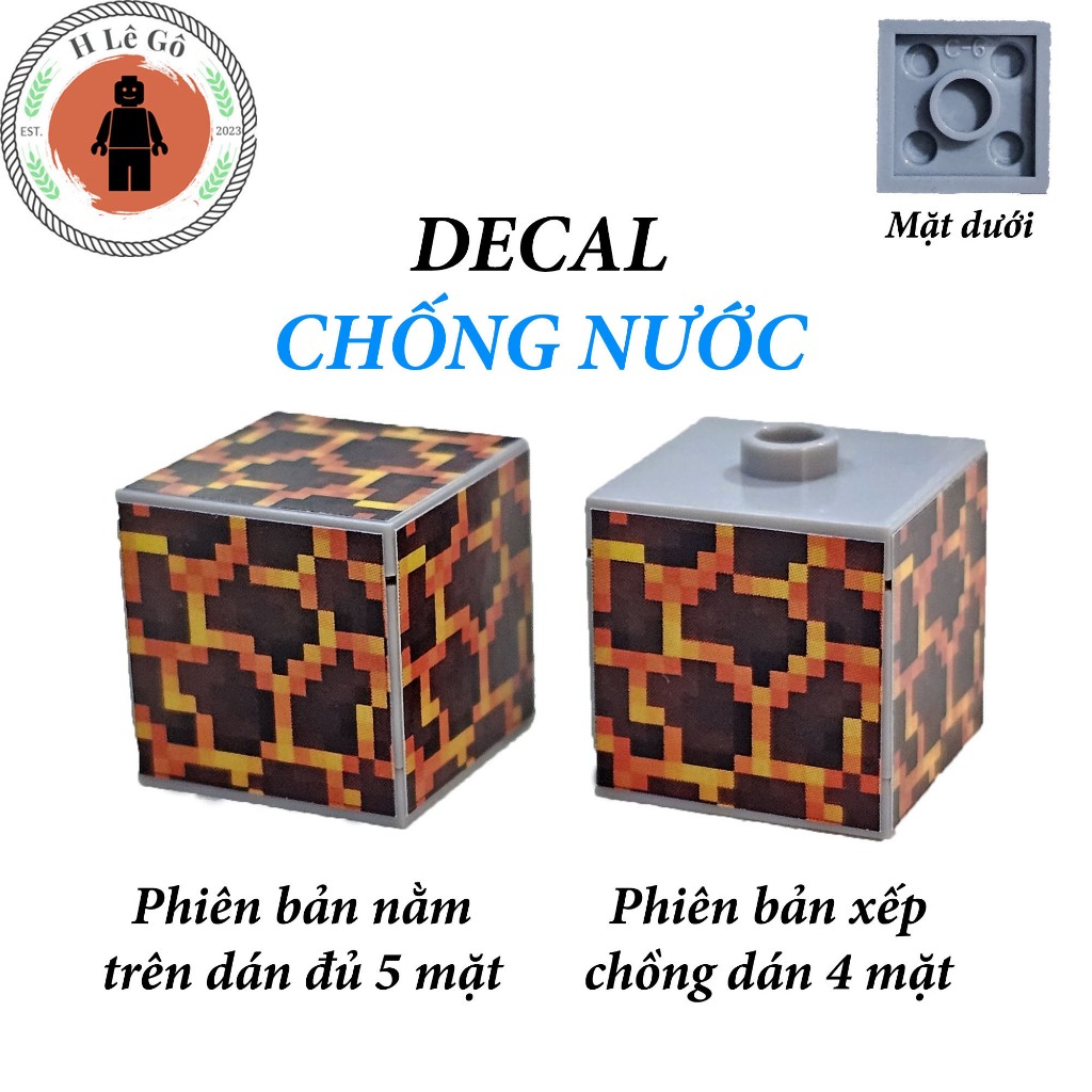 Khối nham thạch Minecraft Magma Block hàng MOC mới Decal chống nước ...