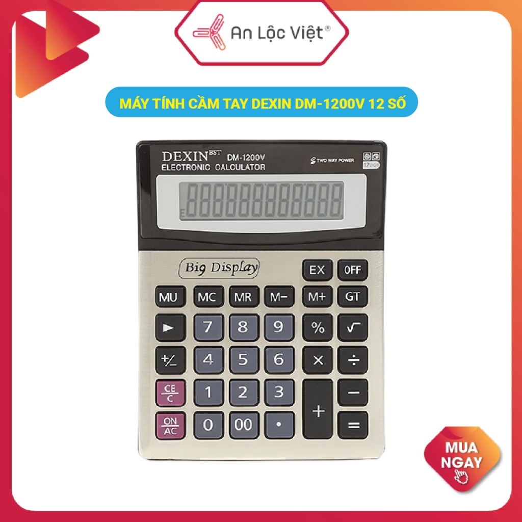 [MÁY TÍNH CẦM TAY SIÊU TO KHỔNG LỒ] Máy tính cầm tay Dexin DM-1200V 12 số,phím bấm nhạy, nút ...