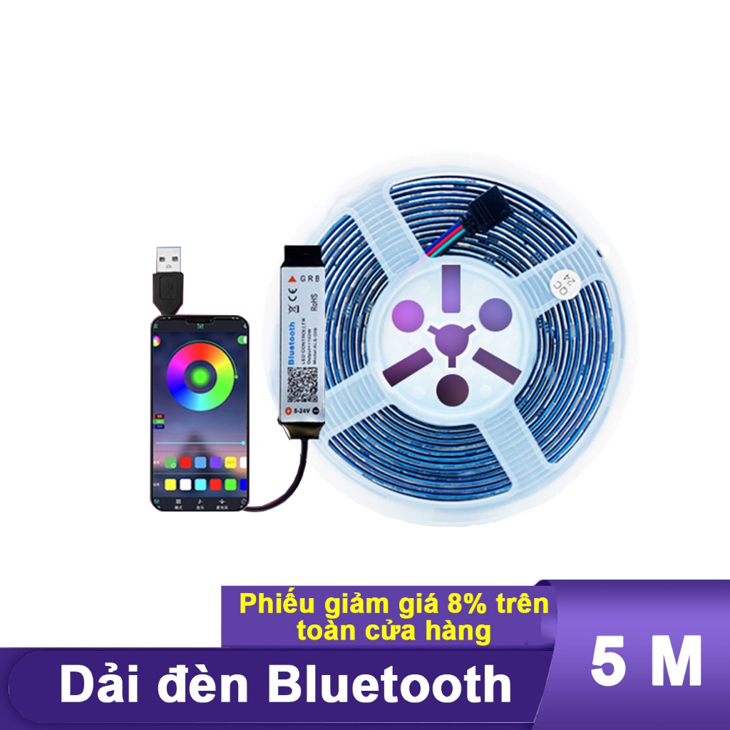 Dây Đèn led usb 5M Đèn LED Cho Phòng RGB Điều khiển từ xa ứng dụng ...