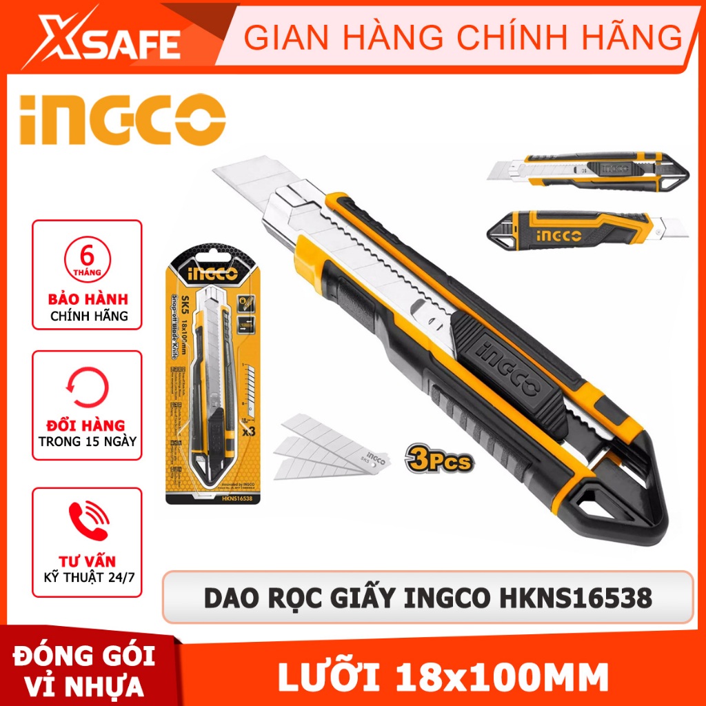 Dao rọc giấy INGCO HKNS16538 nút cố định tự động Dao cắt giấy chất liệu ...