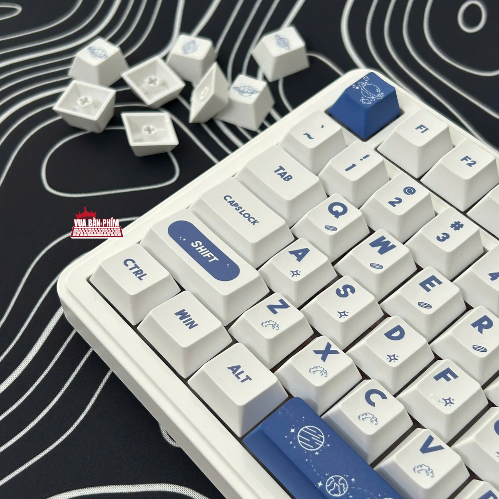 Bộ keycap Astronaut Nasa chất liệu nhựa pbt double shot, profile cherry ...