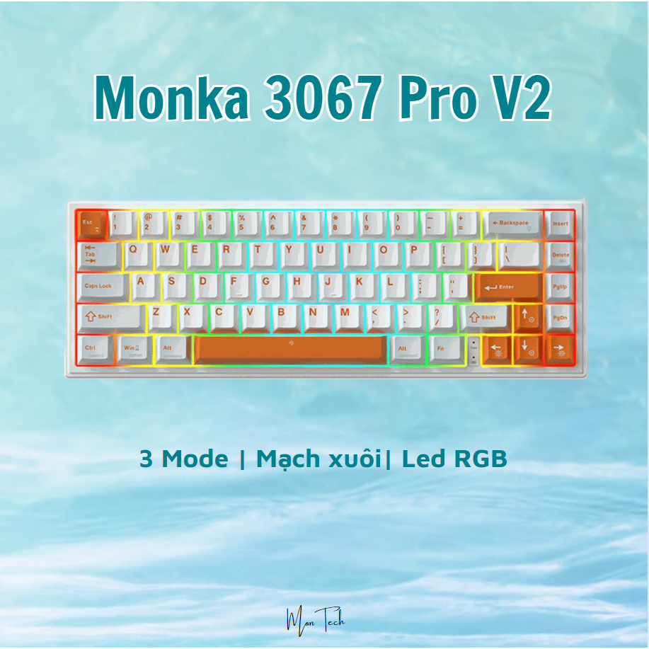 [Hỏa tốc - HCM] Bàn phím cơ Monka 3067 Pro v2 3 Mode | Mạch Xuôi ...