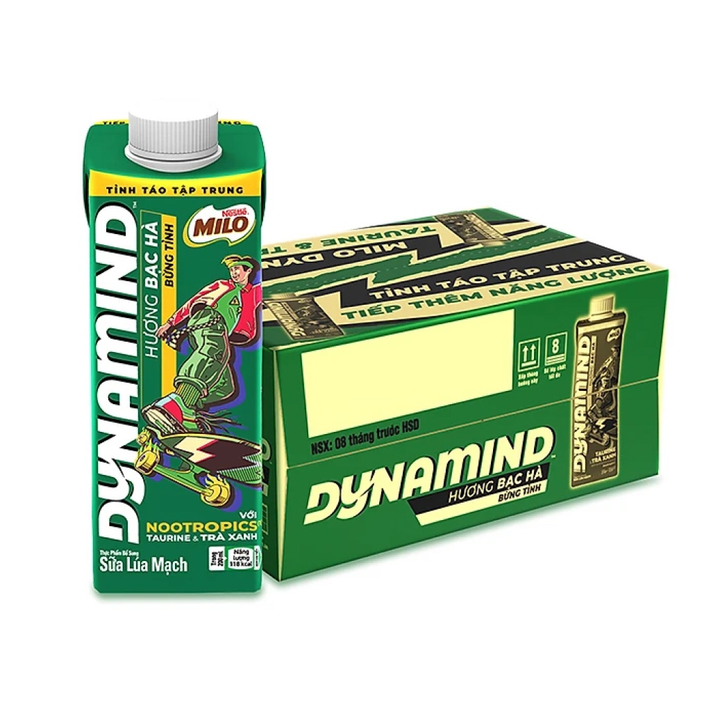 Sữa lúa mạch MILO Dynamind hương bạc hà hộp 200ml | Shopee Việt Nam