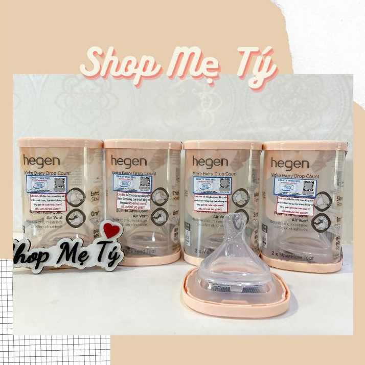 Núm ti Hegen thay thế bình sữa Hegen chính hãng cho bé đủ size 0/ 1/ 2 ...