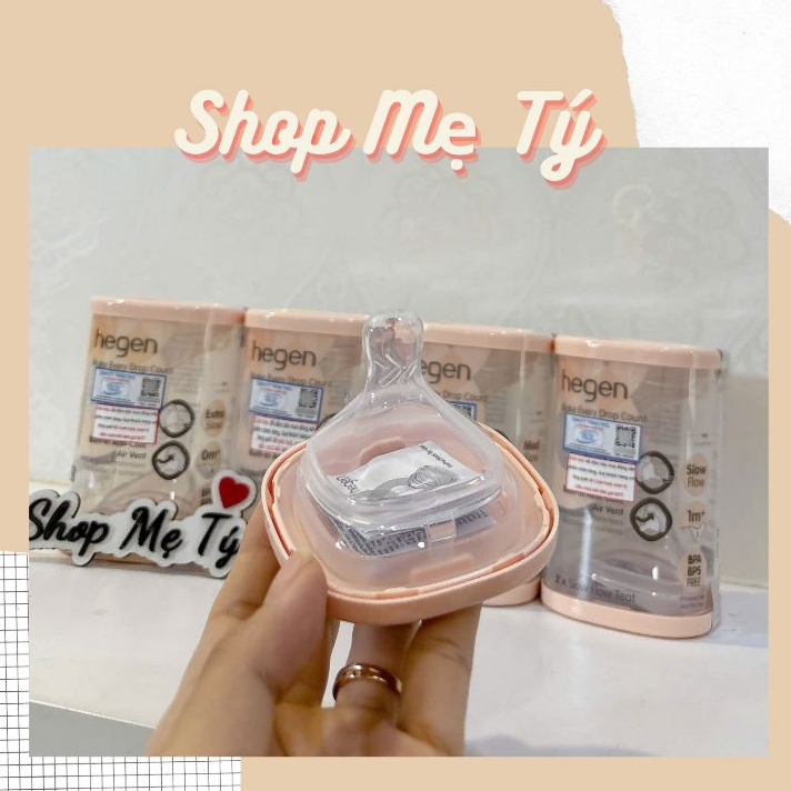 [Lẻ 1 núm] Núm ti Hegen thay thế bình sữa Hegen chính hãng tách từ bình ...