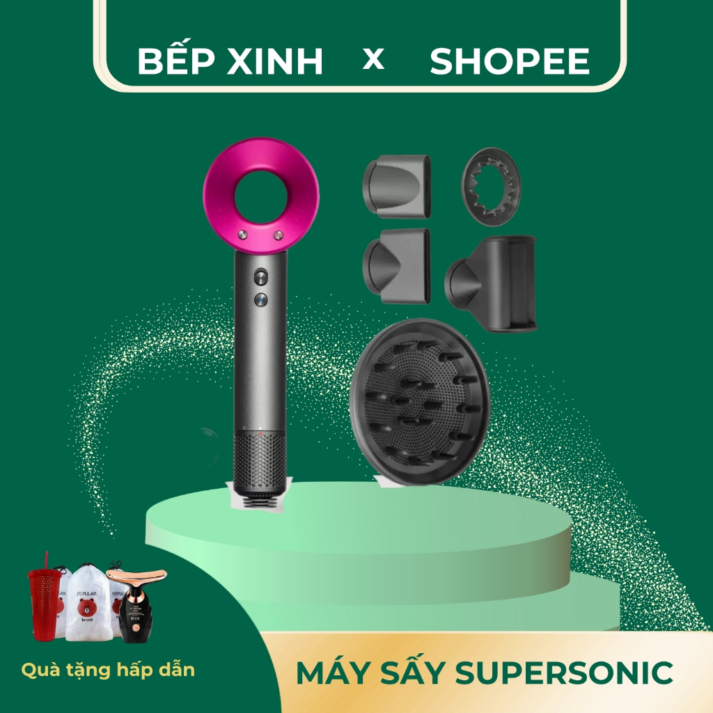 MÁY SẤY TÓC SUPER SONIC KHÔNG CÁNH KÈM 5 ĐẦU SẤY CÔNG SUẤT LỚN 1600W ...